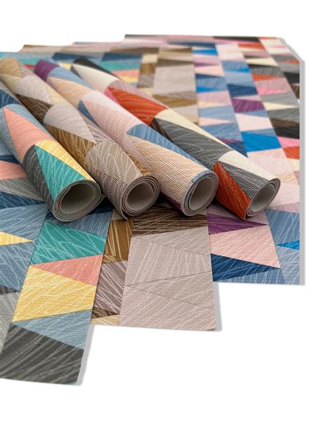 Triangle Shapes Designs Textured 3 Color Faux Leather Sheets 7 7x13 Diy Hair Bows Making Earings