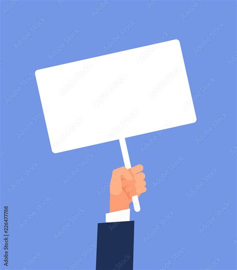 Empty Sign In Hand Hands Holding Blank Protest Poster Cartoon Vector