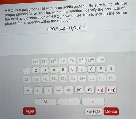 Solved H3po4 Is A Polyprotic Acid With Three Acidic Protons
