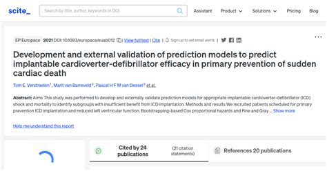 Development And External Validation Of Prediction Models To Predict
