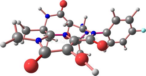 Raltegravir Molecular Structure Isolated On White Stock Illustration