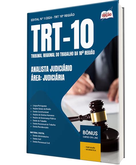 Apostila TRT 10 2025 Analista Judiciário Área Judiciária