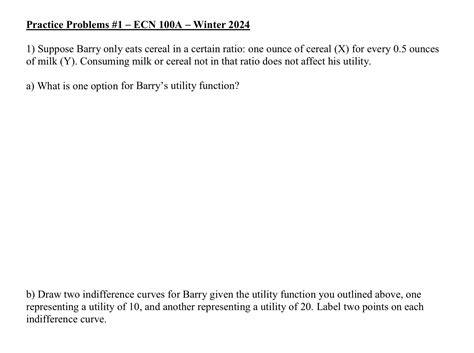 Solved Practice Problems ECN A Winter Chegg