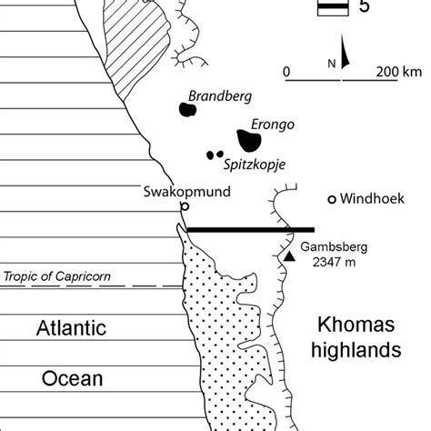 Major Geomorphological Regions Of Namibia 1 Great Escarpment 2