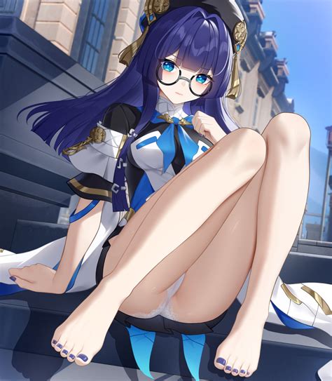 Rule 34 Absurdres Barefoot Blue Eyes Blue Hair Dark Blue Hair Feet