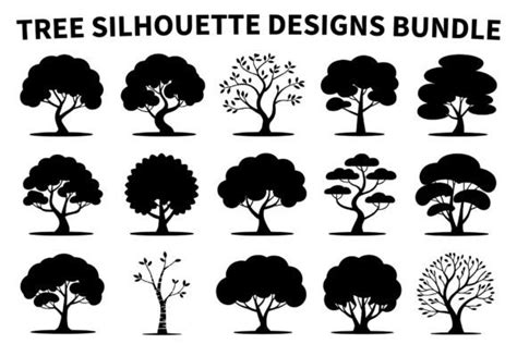 Flat Tree Vector Graphics Collection Graphic By Jesmindesigner · Creative Fabrica