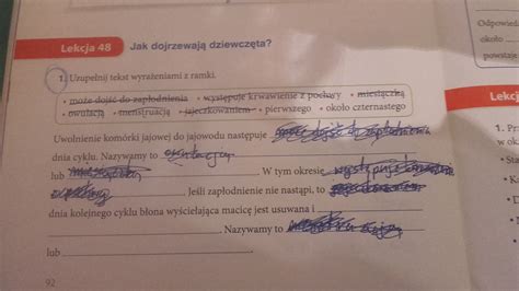 Uzupełnij tekst wyrażeniami z ramki Brainly pl
