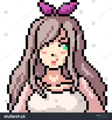 Vector Pixel Art Anime Girl Isolated Vector Có Sẵn Miễn Phí Bản Quyền
