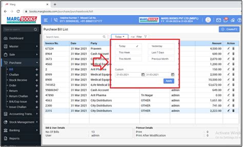 What Is The Process Of Purchase Bill In Marg Books
