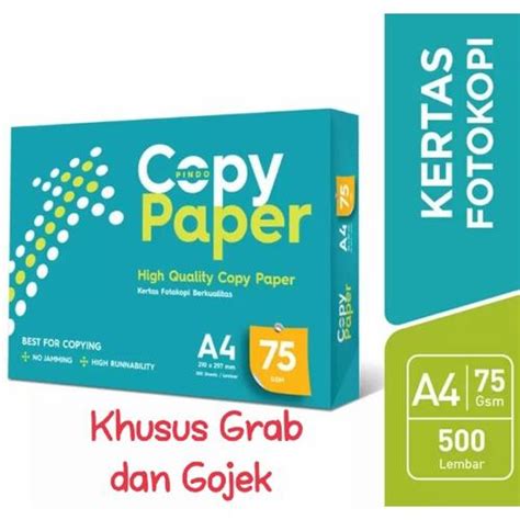 Jual Kertas Hvs A4 75 Gr Copy Paper Kertas Fotocopy Khusus Grabgojek