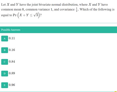 solved let x and y have the joint bivariate normal