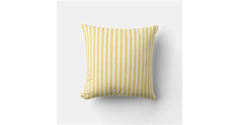 Yellow And White Stripes Pattern Throw Pillow Zazzle