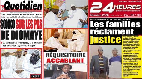 Revue De Presse Wolof Mercredi 10 Juillet 2024 YouTube