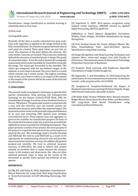Irjet Bird Species Identification Using Image Mining And Cnn Algorithm Pdf