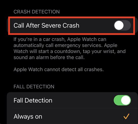 Iphone Crash Detection Settings Off Or On