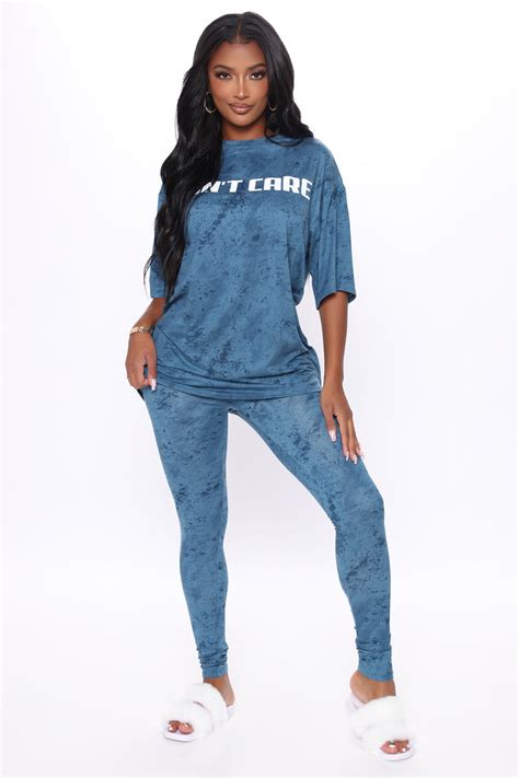 Really Dont Care Legging Set Indigo Fashion Nova Matching Sets