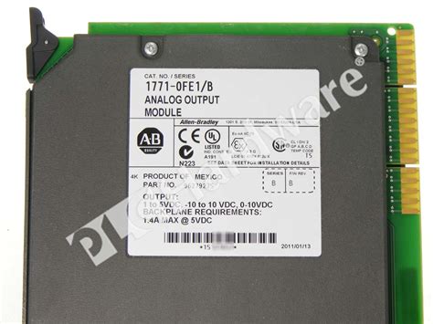PLC Hardware Allen Bradley 1771 OFE1 PLC 5 Analog Voltage Output 4 Ch 10VDC