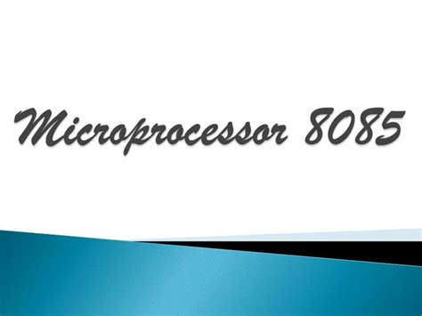 Intel 8085 Micro Processor Pptx