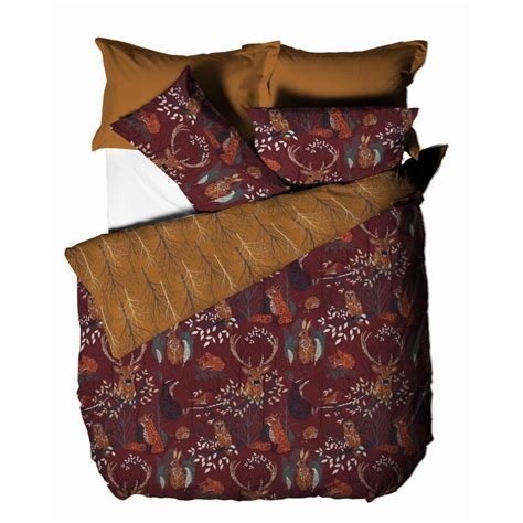 Rust Furn Forest Fauna Duvet Cover Bedding Set Terrys