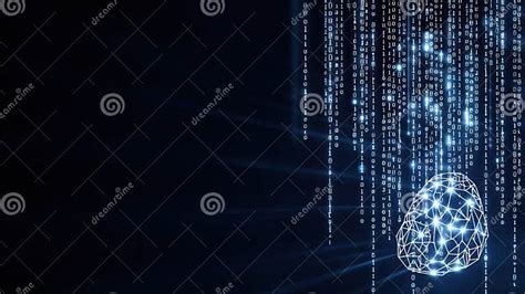 Illustration Showcases A Glowing Brain Constructed From Digital