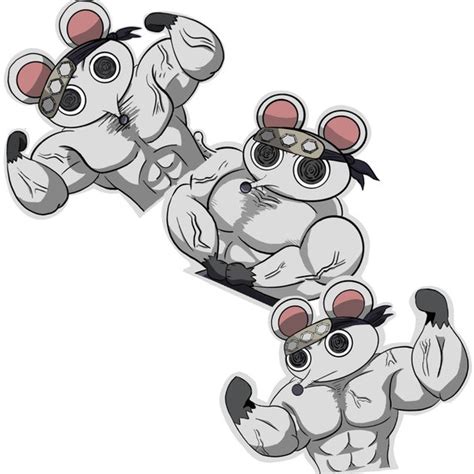 Buff Muscular Mice Anime Mouse Rat Stickers Vampire Hunter Etsy