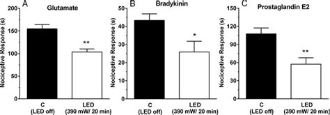 Effect Of Led Phototherapy On The Nocifensive Behavior Of Mice Induced