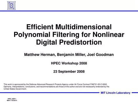 Ppt Efficient Multidimensional Polynomial Filtering For Nonlinear
