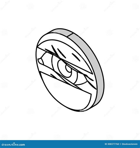 Swollen Red Eyes Disease Symptom Isometric Icon Vector Illustration