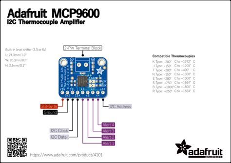 Pinouts Adafruit Mcp9600 I2c Thermocouple Amplifier Adafruit