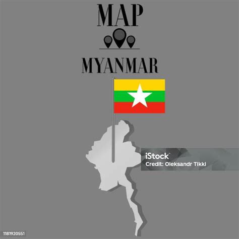 Ilustrații De Stoc Cu Harta Lumii Contur Myanmar Silueta Contur Cu