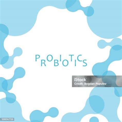 Bakteri Probiotik Transparan Biru Konsep Bahan Gizi Sehat Untuk Tujuan