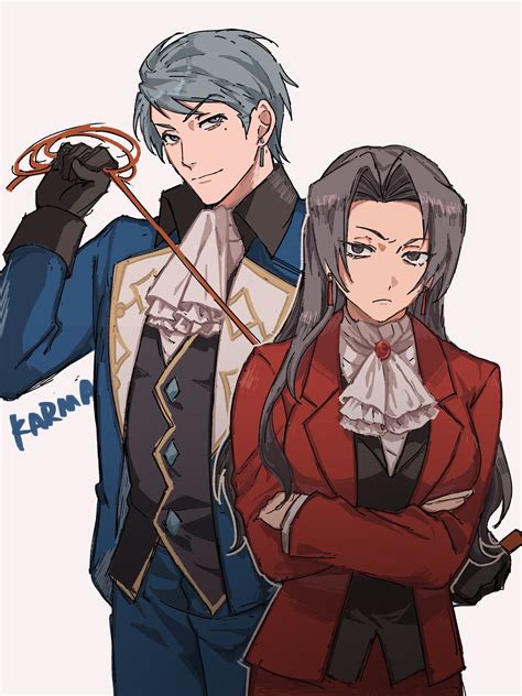 Miles Edgeworth And Franziska Von Karma Ace Attorney Drawn By Kanmi Kanmiland Danbooru
