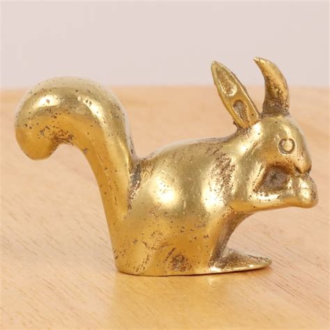 Brass Squirrel Figurines Etsy
