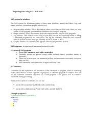 SAS Notes Docx Importing Data Using SAS Fall SAS System For Windows The SAS System