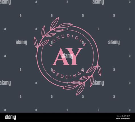 Ay Initials Letter Wedding Monogram Logos Template Hand Drawn Modern