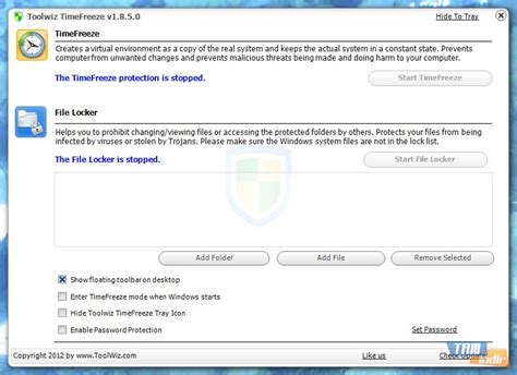 Toolwiz Time Freeze İndir Sistem Koruma Programı Tamindir