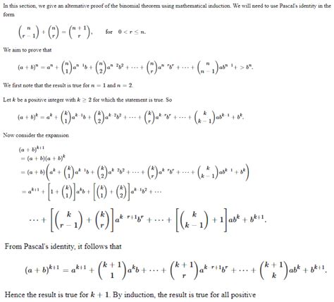 Proof For Binomial Theorem