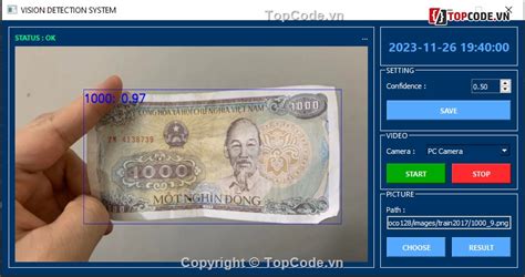 Source Code phần mềm nhận dạng đồng tiền Việt Nam Python AI Vision