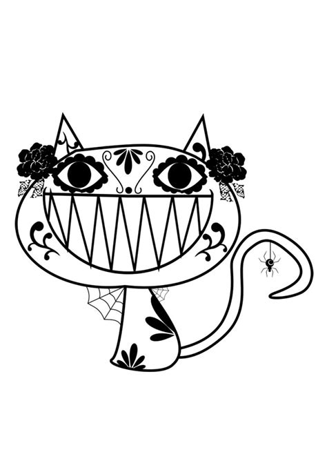 Bilde å fargelegge av halloween katt gratis fargeleggingsbilde