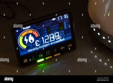 Smart Energy Meter Showing Electricity Usage That The Weekly Budget