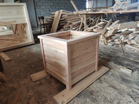 Деревяне кашпо ящик корзина для туї квітів рослин вуличні вазони 1