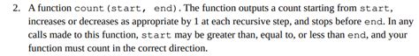 Solved 2 A Function Count Start End The Function