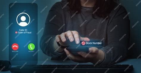Premium Photo Woman Blocking Scam Call On Smartphone Warning Sign Of