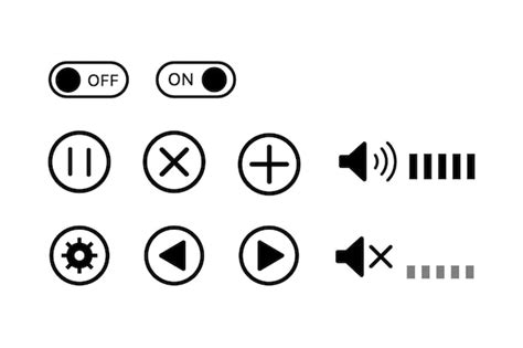 Premium Vector Setting The Icon Sound Linear Sound Buttons On Off