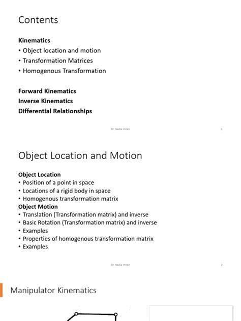 Lecture 2 Pdf Kinematics Matrix Mathematics