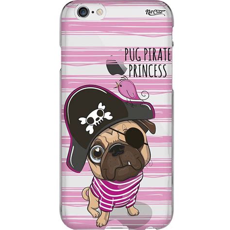 Capa Silicone NetCase Transparente Pug Pirate Princess Street Case