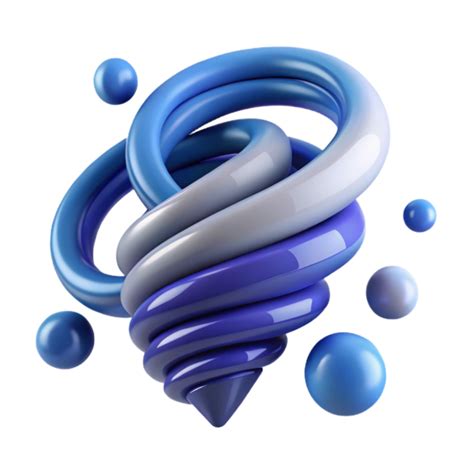 Abstract 3d Twisted Rings And Spheres 56093488 Png