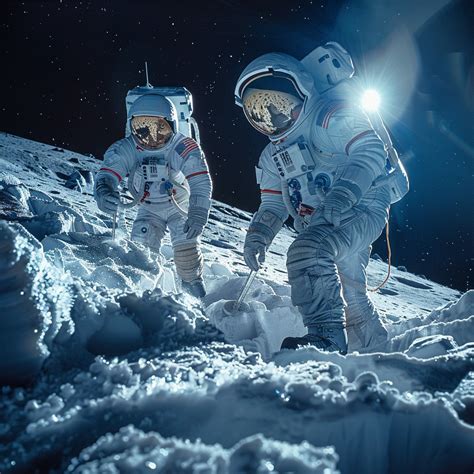 Free Astronauts Exploring Moon Image Astronauts Moon Space