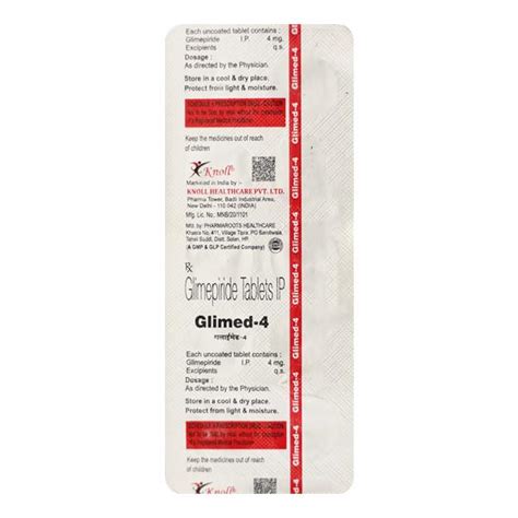 Glimed 4mg Tablet 10s Price Uses Side Effects Netmeds