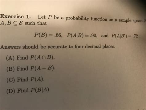 Solved Let P Be A Probability Function On A Sample Space S Chegg